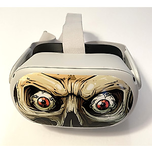 Scary Skeleton Decal for Quest 2 VR Headset - Meta/Oculus - Glossy Vinyl Sticker