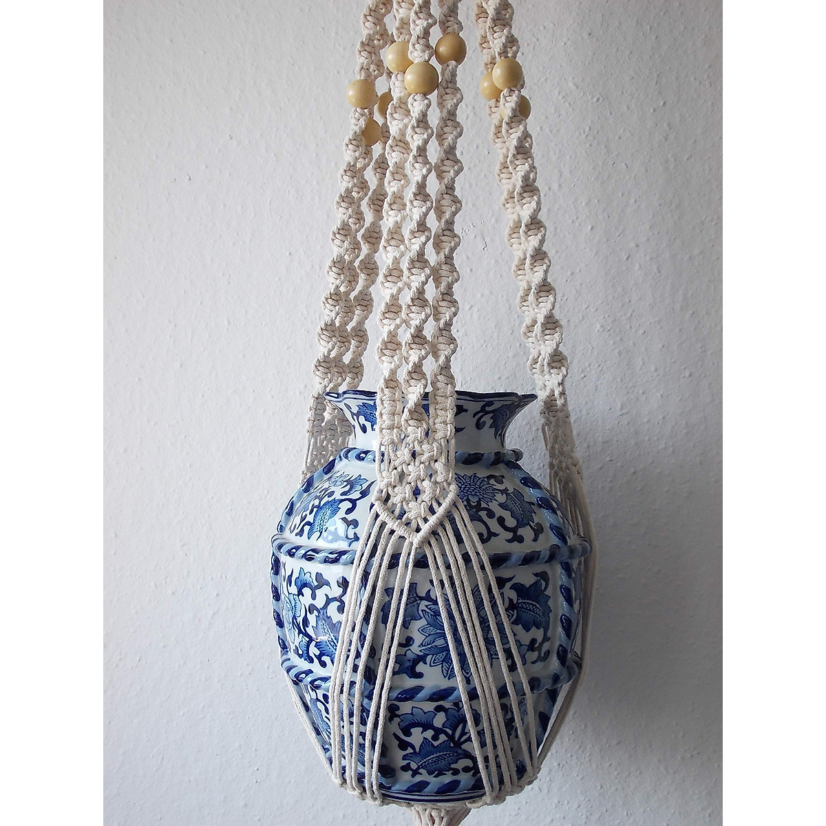 Macrame plant hanger-cotton rope -42 inches (110 cm) long-macrame shelf-candle holder- pot hanger or macrame hanging table