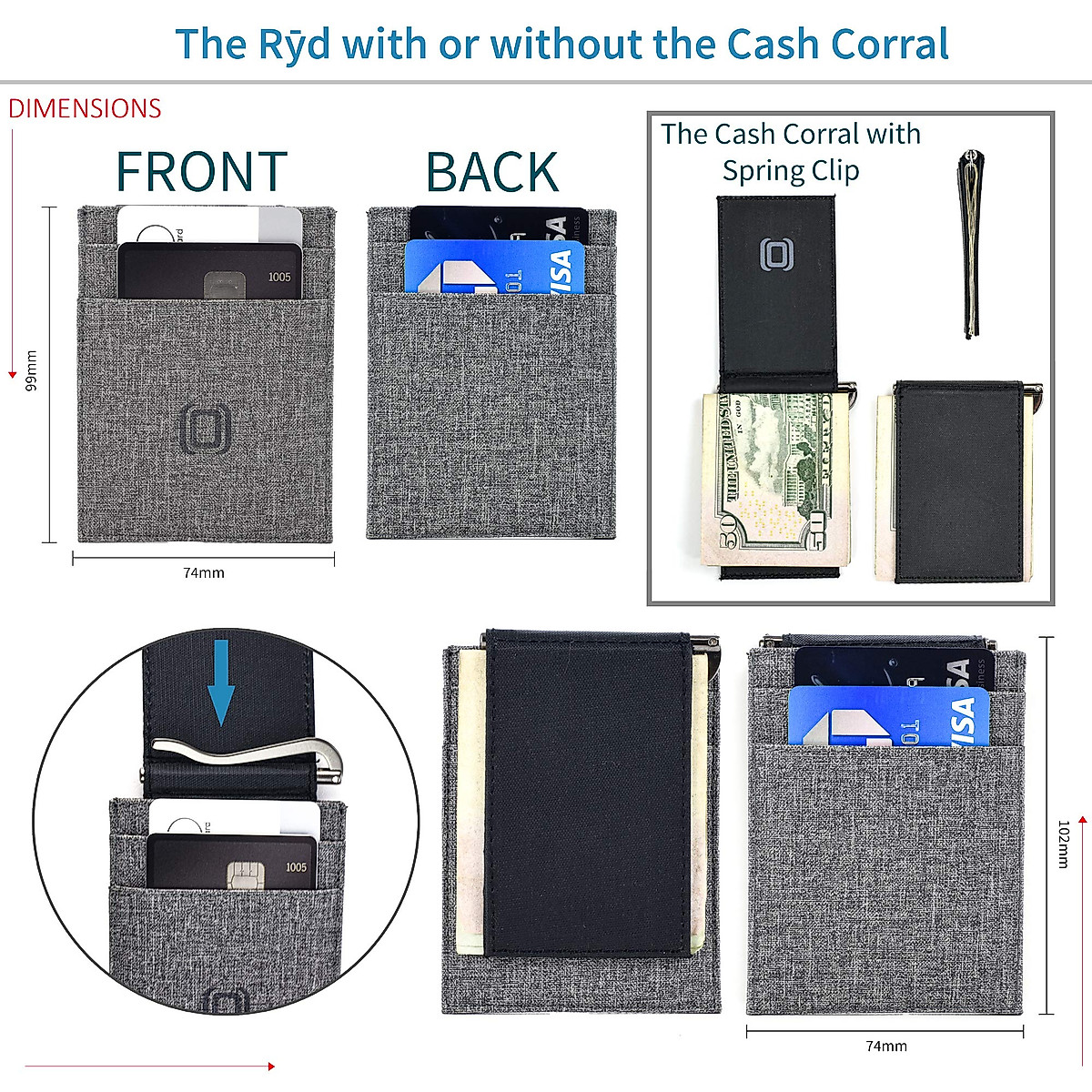 Dockem The Latcher and The Rȳd: The Modular Minimalist Capable Wallet(s) - (Synthetic Canvas Leather)