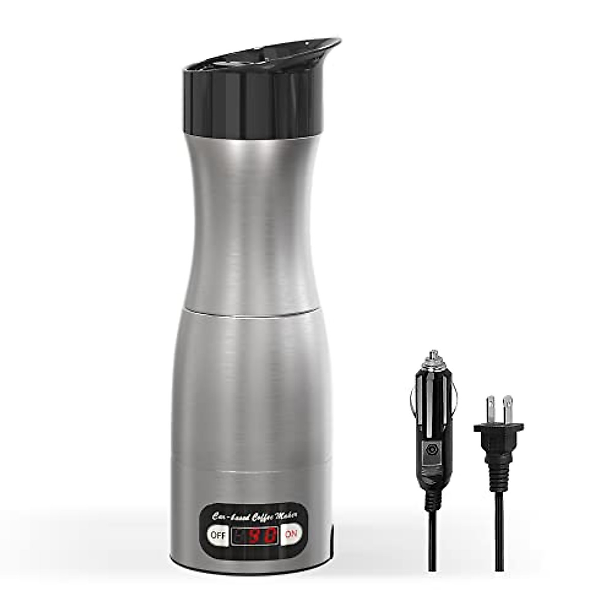 KreeySant Portable Coffee Maker 12V/24V Compact Espresso Machine for Driving Office Home, 3-in-1 Multi-Function Portable Espresso Maker with LED Screen Display Fast Heating