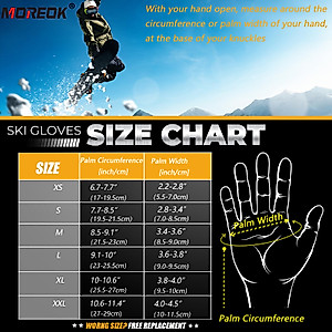 MOREOK Waterproof & Windproof -10°F Winter Gloves for Men/Women, 3M Thinsulate Thermal Gloves Touch Screen Warm Gloves for Skiing,Cycling,Motorcycle,Running-Red-XXL