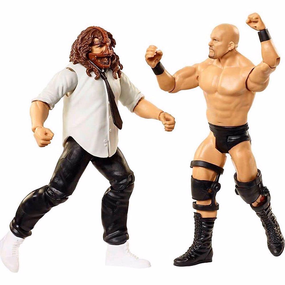 ​WWE MATTEL Stone Cold Steve Austin vs Mankind Championship Showdown 2 Pack 6 in Action Figures High Flyers Battle Pack for Ages 6 Years Old and Up​