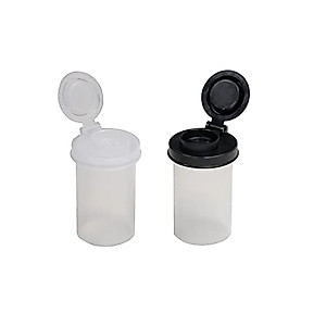 BRAZZA Salt and Pepper Shakers Moisture Proof Set, perfect to go Camping Picnic Outdoors Kitchen Lunch Boxes Travel Spice Set Clear with Black Lids Plastic Airtight Spice Jar Dispenser (3, Small)
