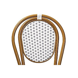 Baxton Studio Gauthier Classic French Indoor and Outdoor Grey and White Bamboo Style Stackable Bistro Dining Chair Set of 2