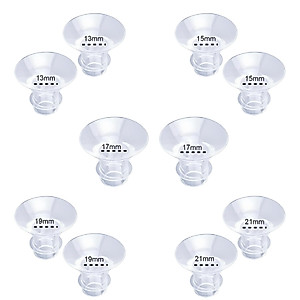 10PCS Flange Inserts 13/15/17/19/21mm for 24mm Flange/Shield of Most Pumps,Compatible with Momcozy/Medela/Elvie/Spectra/TSRETE/Willow/NCVI/kmaier Breast Pumps,Reduce 24mm Tunnel Down to Correct Size