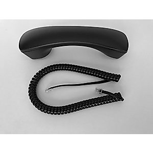 The VoIP Lounge Replacement Black Handset with Curly Cord for NEC Univerge DT300 DTL/ITL Series Phone 2E 6DE 12D 24D 32D 8LD SL2100 (Not Compatible with All NEC Phones - See Below)