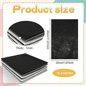 Felt Sheets for Crafts 9PCS 11.8 * 7.9in Wool Stiff Felt Sheets Soft Fabric Skin Felt DIY Patchwork Rug Arts and Crafts Fabric Pieces (Black+White+Gray)