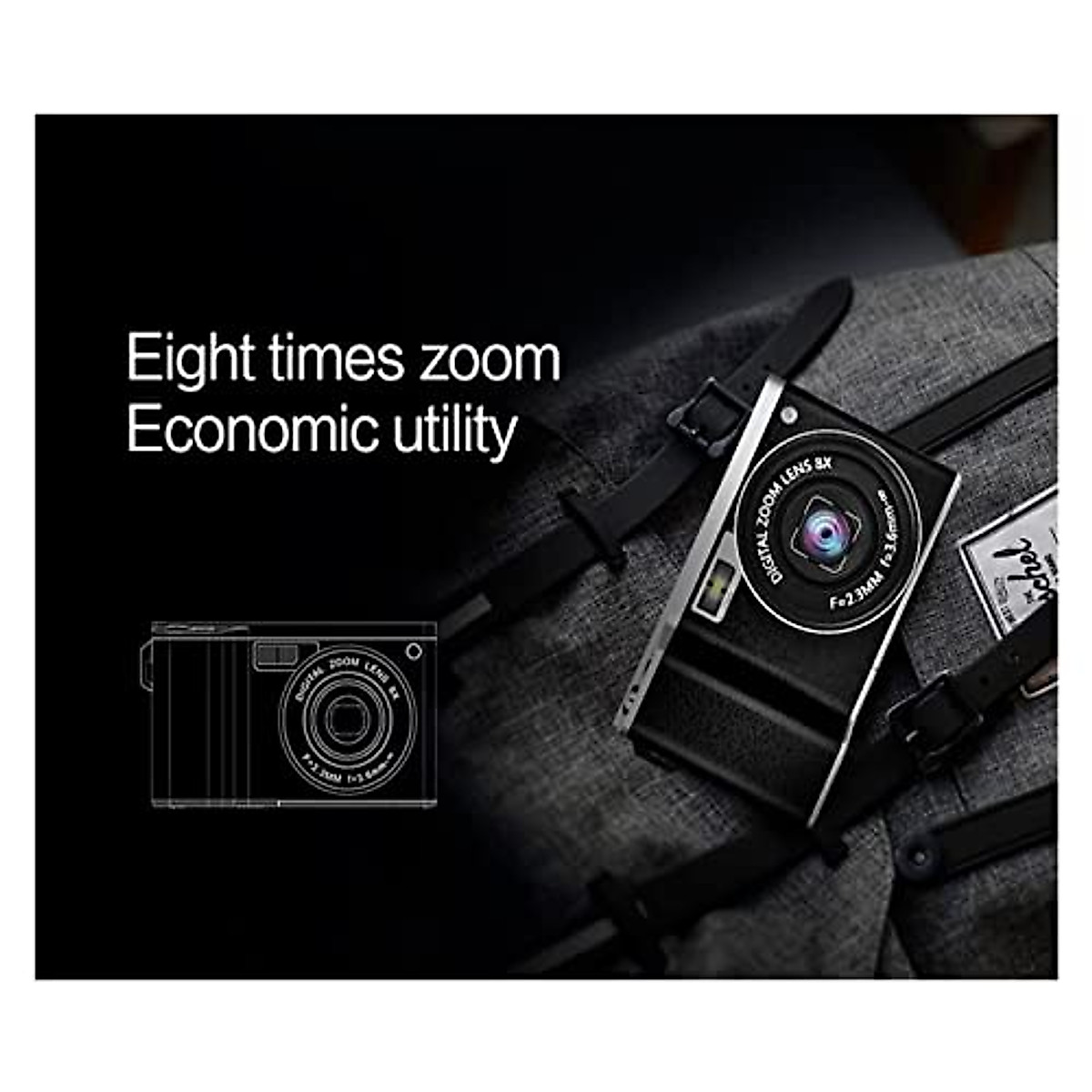 Digital Camera Vlogging Camera, 4K Digital Camera for with WiFi 16X Digital Zoom 180 Degree Flip Screen Wide Angle Lens, Macro Lens Digital Camera Photography