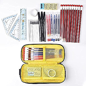 BWBOWANG pencil case large capacity pencil case storage box cosmetic bag Oxford cloth large storage stationery case with zipper, suitable for most pencil cases (black), wlf-118, 8.27x2.75x3.75