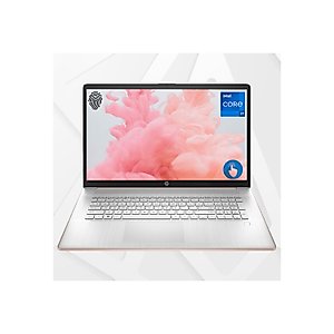 HP 2023 Essential 17t Laptop, 17.3" HD+ Touchscreen, Intel Core i7-1355U, 64GB RAM, 2TB SSD, Webcam, HDMI, Backlit Keyboard, Fingerprint Reader, Wi-Fi 6, Windows 11 Home, Pale Rose Gold