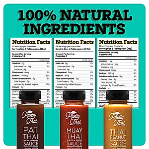 Pretty Thai Sauce Bundle | Sweet Chili + Thai Peanut Sauce + Pat Thai + Muay Thai + Tiger Smirk | Gluten Free Certified Non-GMO Authentic Condiment for Stir Fry Seasoning Dipping