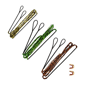 Deerseeker Archery Bowstring Set with 2 Nocking Points Dacron Recurve Bow String Replacement 12, 14, 16 Strands for Traditional Longbow Bow Shooting 48-70 inches