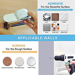 Paper Towel Holder Under Cabinet, Self-Adhesive or Drilling Rainbow Paper Towel Rack Wall Mount, SUS304 Stainless Steel Paper Towels Roll for Kitchen, Pantry, Sink, Bathroom