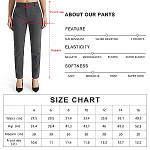 Libin Women's Golf Pants Lightweight Water Resistant Straight Leg Slacks Work Casual Dress Office Business Travel Hiking Pants, Black 6