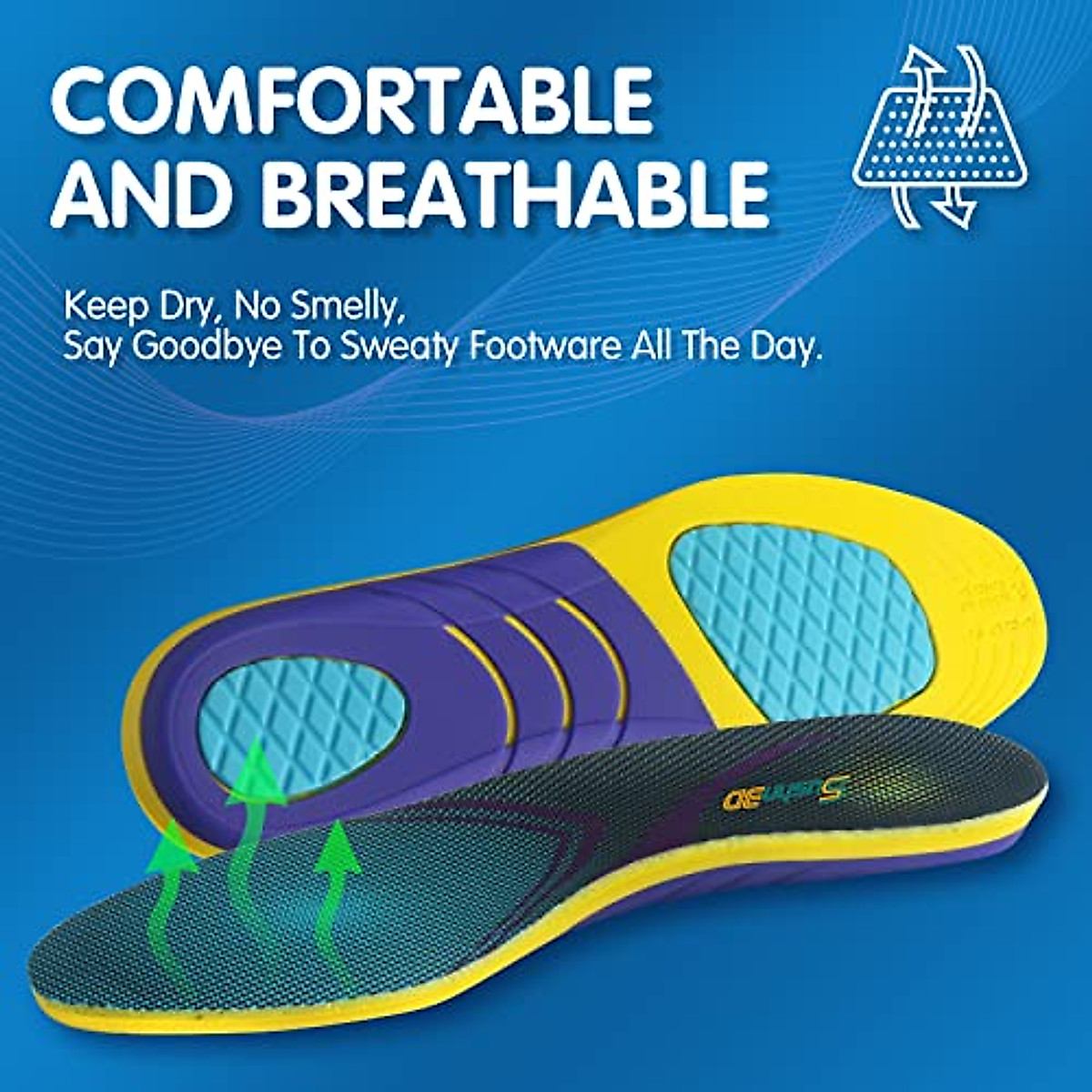 Heavy Duty Arch Support Insoles - 210+ lbs Plantar Fasciitis Insoles for Men Women, Shock Absorption Running Athletic Gel Insoles Orthotic Inserts for High Arch Relieve Foot Pain