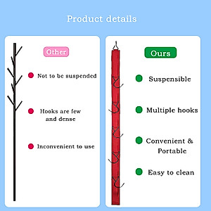 LJHYSD Hockey Drying Rack,Portable Clothes Drying Rack with 5 Hooks,Hanging Drying Rack for Home and Outdoor,Hockey Equipment Drying Rack for Baseball Catcher Football Camping,Red