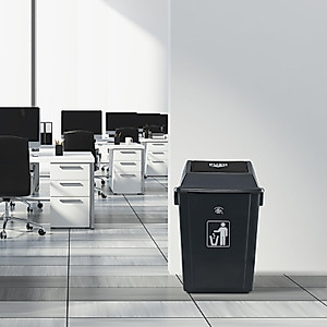 Ucake 13 Gallon Large Plastic Trash Can with Swing Lid, Kitchen Garbage Can with Lid, 4 Packs