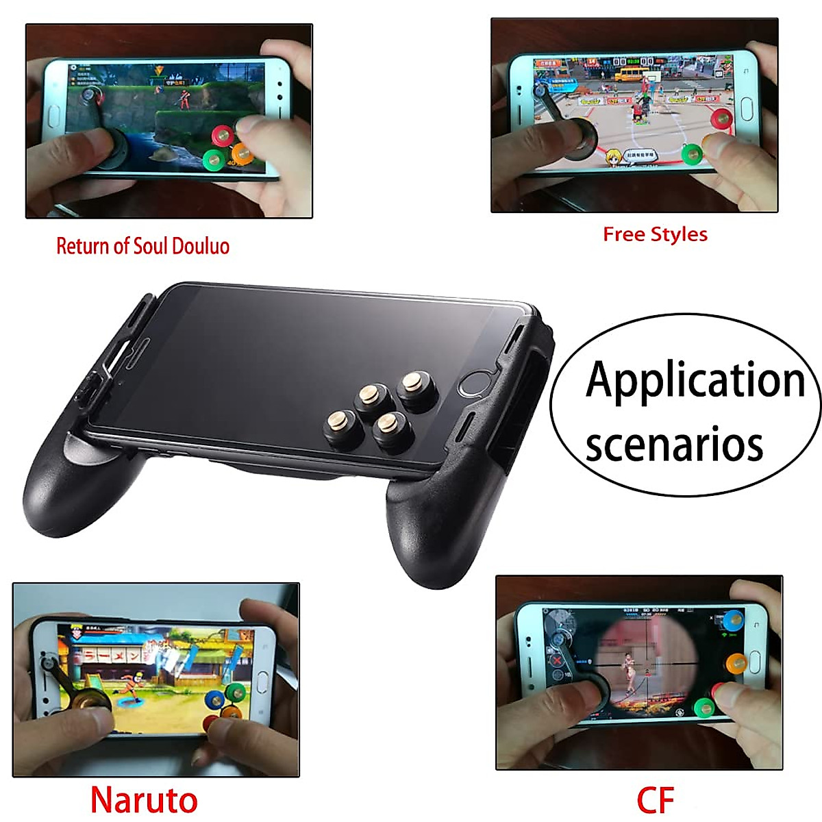 9 Pieces PUBG Mobile Controller Gaming Trigger Kits,5 Touch Screen Button Joystick Mobile Controller for phone tablet,4 Anti-Sweat Gaming Finger Gloves for game