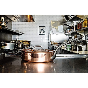 Bourgeat 365018 Copper Lid for Sauce Pan, 14-Ounce