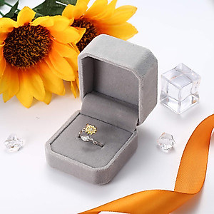 MILACOLATO Sunflower Ring Sterling Silver You are My Sunshine Ring 18K Gold Plated Adjustable Sunflower Band Rings for Women Valentine's Day Mother's Day Jewelry Gifts for Her, Size 9