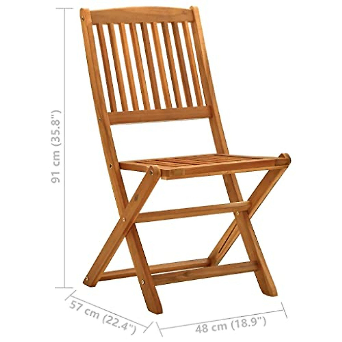 vidaXL Folding Garden Chairs 4 pcs Solid Eucalyptus Wood