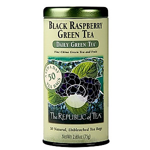 The Republic of Tea - Black Raspberry Green Tea, 50 Tea Bags, Tin | Flavored Berry Tea | Caffeinated