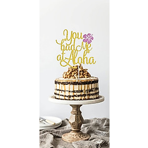 You Had Me At Aloha Cake Topper, Hawaii Wedding Decor, Mr and Mrs Cake Topper, Tropical Summer Beach Wedding Bridal Shower Wedding Party Decoration