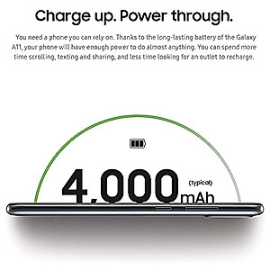 Samsung Galaxy A11 (32GB, 2GB) 6.4" Dual SIM GSM Unlocked, Global 4G LTE International Model (T-Mobile,AT&T,Metro,Cricket) A115M/DS (64GB SD Bundle, White)