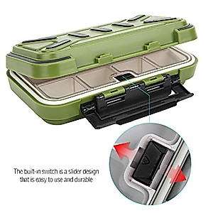 Qqmora Fishing Tackle Box, Damping Fishing Tackle Organizer Strong and Sturdy High Capacity for Fishing Supplies for Outdoor Accessories(Green)