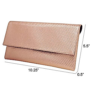 JNB Metallic Flat Clutch, Rosegold