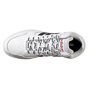 adidas Men's Hoops 3.0 Mid Basketball Shoes, White/Ink/Vivid Red, 8.5