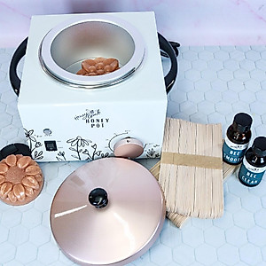 Honeycomb's Premium Salon Quality Professional Electric Wax Warmers Kits for Full Body Hair Removal (Wild Honey, Small Honey Pot, 1.5 lbs), Pink