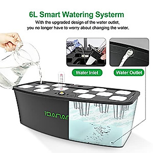 Herb Garden Kit Indoor - 12 Pods Hydroponics Growing System Indoor Garden, Indoor Gardening System with Sprouting Kit, 6L Smart Water Tank, Height Adjustable, Indoor Herb Garden with Grow Light