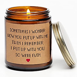 Gift for Her, Him We Put up with Each Other, Funny Wedding Anniversary Birthday Gifts for Wife, Husband, Boyfriend Romantic Candle Gifts