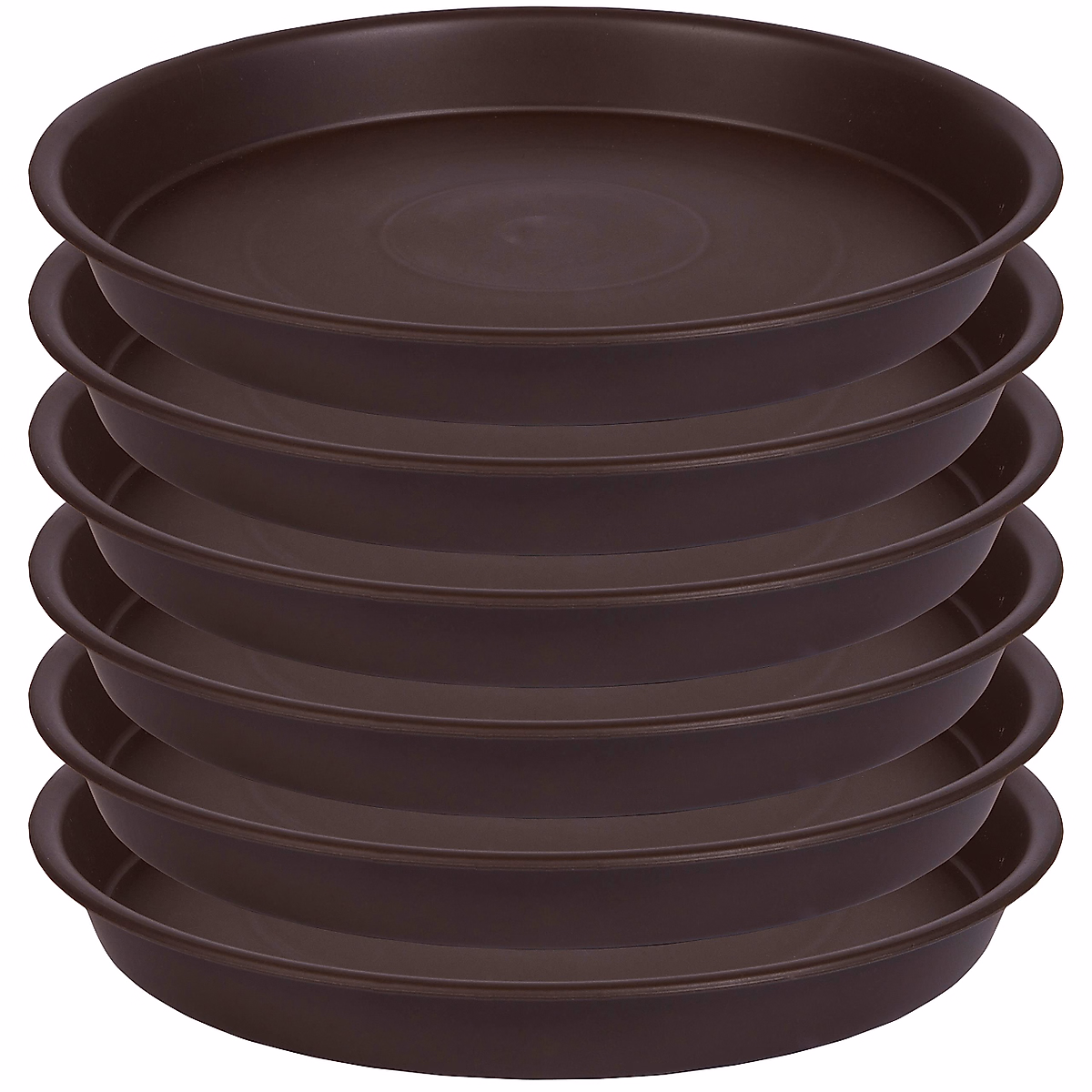 Angde Plant Saucer 10 Inch, 6 Pack of 10 inch Plant Tray, Heavy Duty Plastic Plant Saucers for Indoors Round, Plant Water Tray, Pot Trays Saucers for Planter 10-13" (Chocolate Brown)