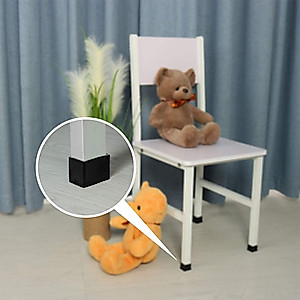 uxcell Rubber Furniture Table Chair Leg Rectangle Shape Foot Covers 40 x 20mm 40pcs Black