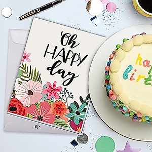 The Best Card Company - 1 Large Birthday Card with Envelope (8.5 x 11 Inch) - Fun Celebration Card for Birthdays - Optimisms J6631GBDG