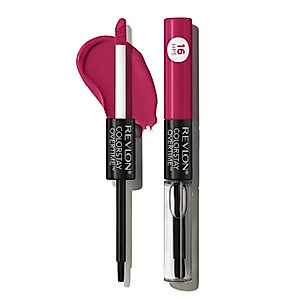 Revlon Liquid Lipstick with Clear Lip Gloss, ColorStay Overtime Lipcolor, Dual Ended with Vitamin E, 010 Non-Stop Cherry, 0.07 Fl Oz