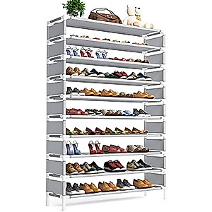 Tribesigns 10 Tiers Shoe Rack, Large Capacity Shoe Organizer, Shoe Shelf for 50 Pair, Large Shoe Rack, Extra Large Shoe Shelf