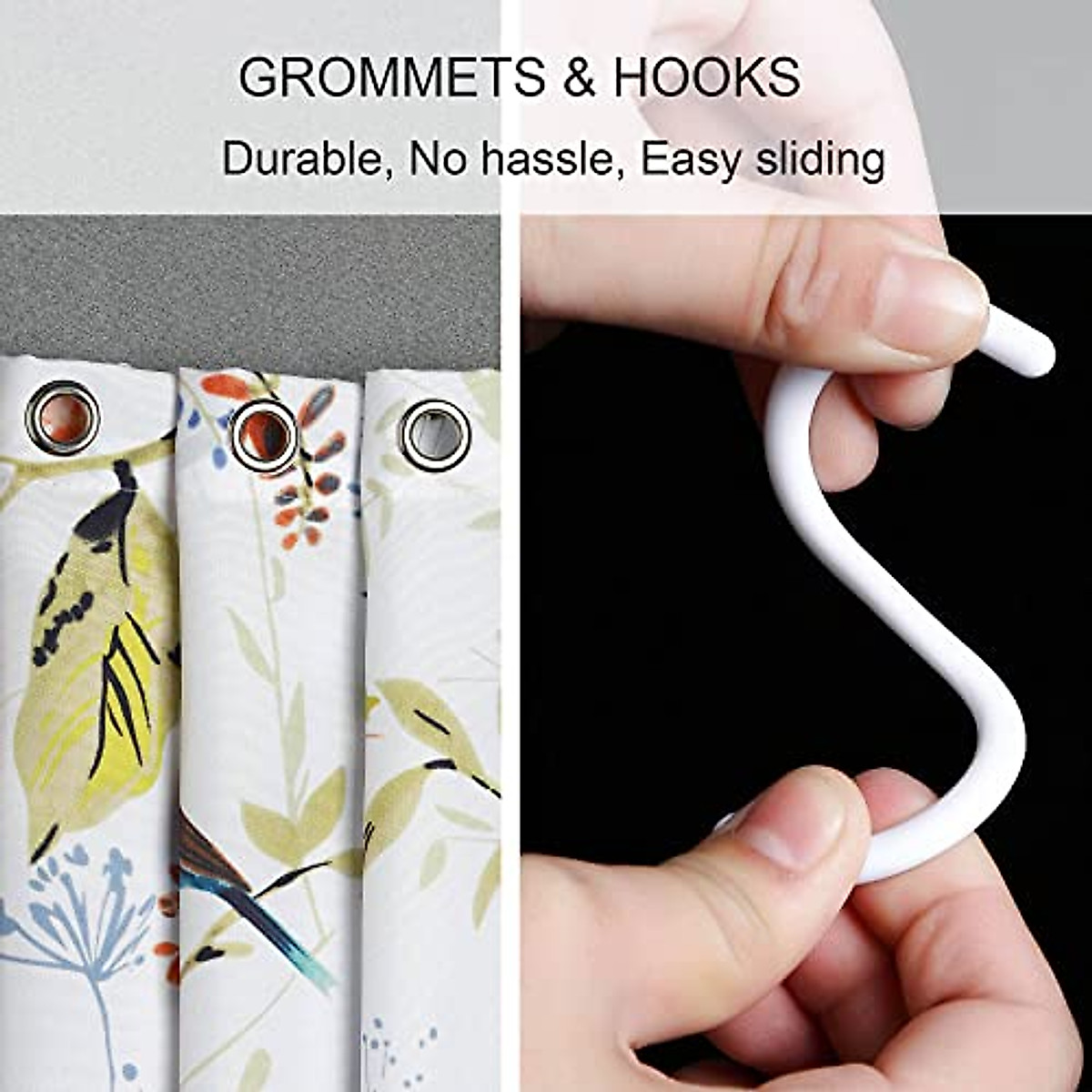 VOGOL Farmhouse Shower Curtains for Bathroom, One Panel Blue Birds Waterproof Modern Shower Curtain with Hooks, 72 x 84 Inch