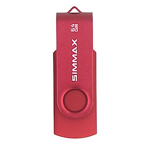 SIMMAX USB Flash Drives 2 Pack 32GB Memory Stick Swivel Design USB 2.0 Flash Drive Thumb Drive Zip Drives (32GB Red Purple)