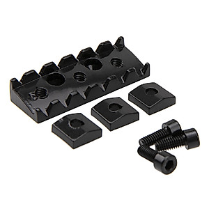 2Pcs Yootones 42mm Metal Guitar String Locking Nut Compatible with Floyd Rose Style Electric Guitar Tremolo Bridge Lock System (Black)