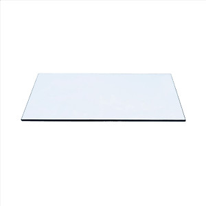 16" x 42" Rectangle Clear Tempered Glass Table Top 3/8" Thick - Flat Polish Edge
