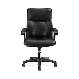 HON Leather Executive Chair - High-Back Computer Chair for Office Desk, Black (VL151)