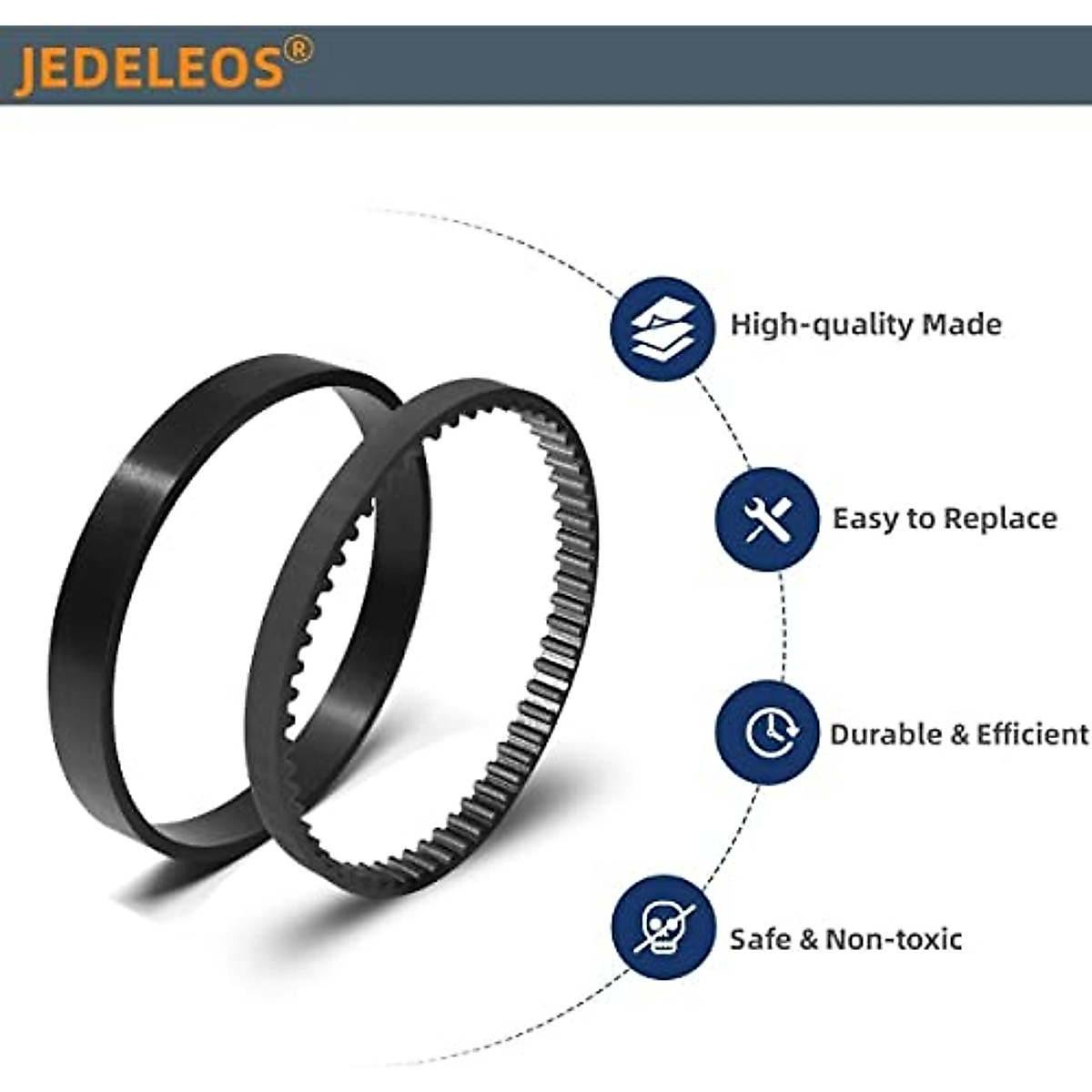 JEDELEOS Belt Replacement Kit 6960W for Bissell Proheat Vacuum, Fit Models 1694W, 1697, 1698, 1699, 1799, 1846, 7901, 7920, 7950, 8806, 8905 and 8910 Series, Replace Parts 0150621 & 2150628