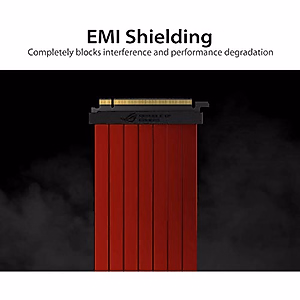 ASUS ROG STRIX Riser Cable PCI-E 3.0 x16 High Speed Flexible Extender Card Extension Port, 90 Degree Adapter (240 mm)