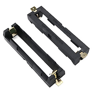 E-outstanding 2pcs 1x 18650 Series Batteries Holder Single Slot 3.7V SMD SMT Batteries Case Storage Box with Bronze Pins