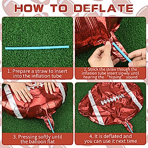 20 Pcs Football Balloons Foil Field Football Party Decorations Aluminum Foil Football Shaped Sports Balloons for Sport Themed Birthday Party Decor (22 Inch)