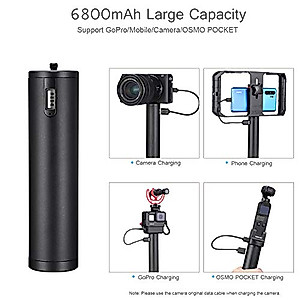 ULANZI BG-2 6800mAh Power Bank Hand Grip for Sony RX100 VII Canon G7X Mark III Compact Digital Cameras, GoPro 10 9 8 Action Cameras, DJI OSMO Pocket, and iPhone 13 Samsung Google OnePlus Smartphones
