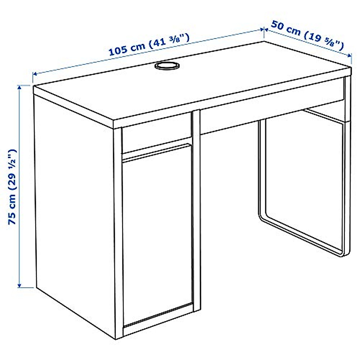 IKEA Micke Desk, Black-Brown